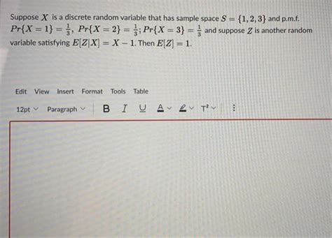 solved suppose x is a discrete random variable that has sample
