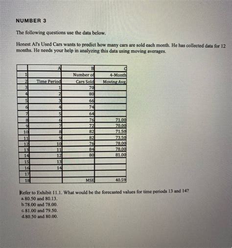 solved number 3 the following questions use the data below