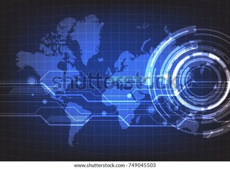Abstract Technology World Map Background Vector Stock Vector Royalty