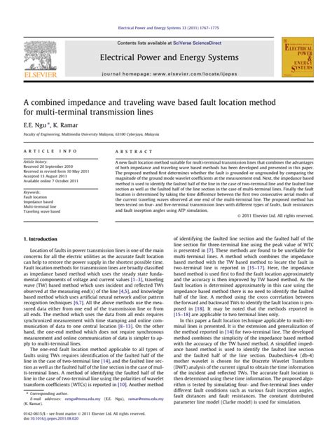 A Combined Impedance And Traveling Wave Based Fault Location Method For