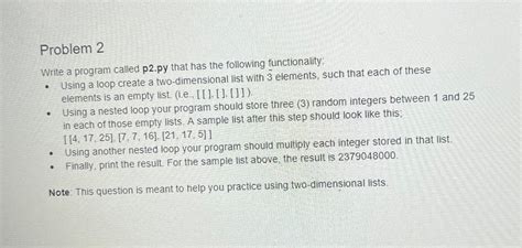 solved problem 2 write a program called p2 py that has the