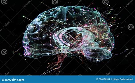 Ultra Clear Shot Of A Brain Computer Interface In Use Neural Activity Visualization Stock