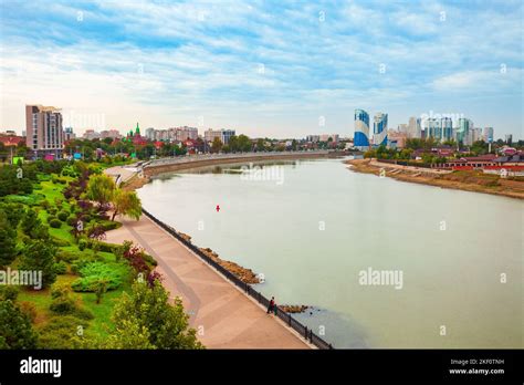 Krasnodar City And Kuban River Skyline Aerial Panoramic View Krasnodar