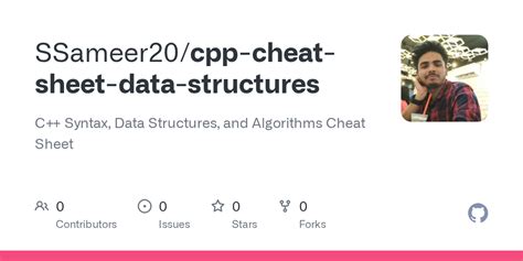 github ssameer20 cpp cheat sheet data structures c syntax data structures and algorithms