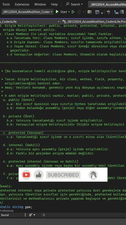 Access Modifiers Erişim Belirleyiciler Nedir Csharp Coding Shorts