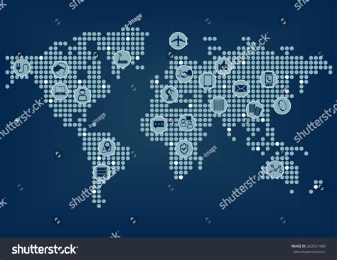 Internet Things Iot World Map Various Stock Vector Royalty Free