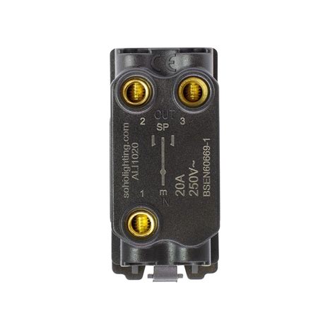 Soho Lighting Brushed Brass 20a 2 Way And Off Retractive Cm Grid Toggle Switch Module Elesi