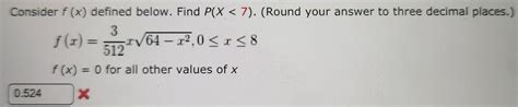 Solved Consider F X Defined Below Find P X