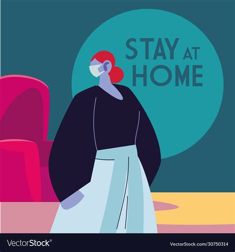 Young Woman Using Face Mask At Home Royalty Free Vector