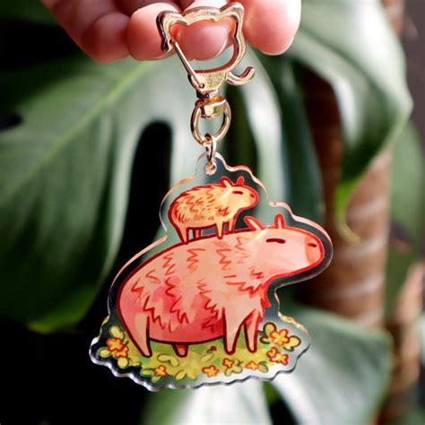 capybara stack acrylic keychain double sided jelarts