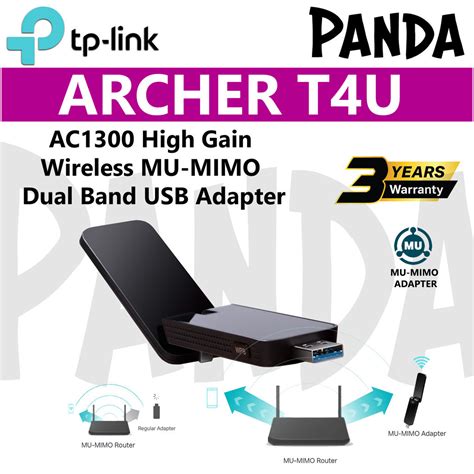 Tp Link Ac High Gain Wireless Mu Mimo Dual Band Usb Adapter Archer T U Shopee Singapore