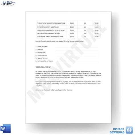 IT Service Quotation Template MbcVirtual IT Service Quotation Template MbcVirtual