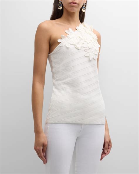 Figue Flower One Shoulder Capucine Sweater Top Neiman Marcus