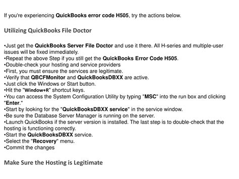 Ppt How To Resolve Quickbooks Error H505 Multi User Issue