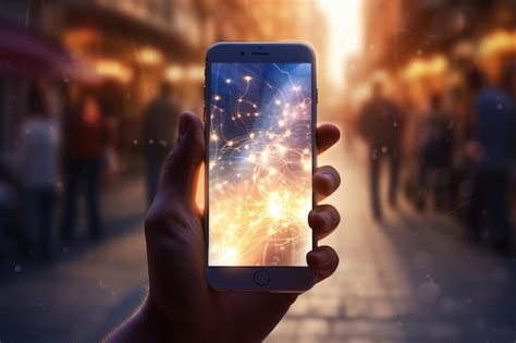 Premium Ai Image Mobile Cell Phone In Hand Social Media