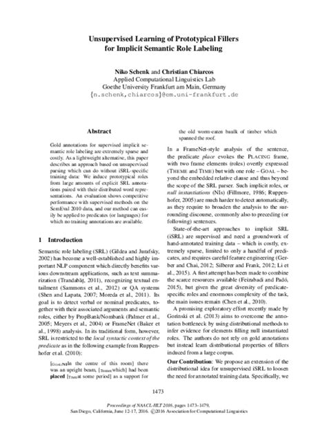 Pdf Unsupervised Learning Of Prototypical Fillers For Implicit