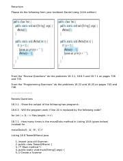10 HW Recursion V2 Html Recursion Please Do The Following From Your Textbook Daniel Liang 11th