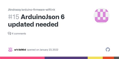 Arduinojson 6 Updated Needed · Issue 15 · Jandrassyarduino Firmware