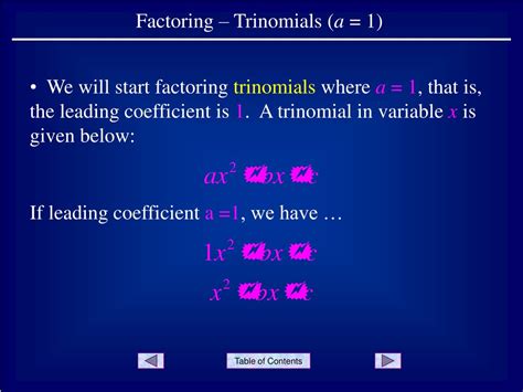 PPT Mastering FOIL Technique For Factoring Trinomials With A PowerPoint Presentation ID