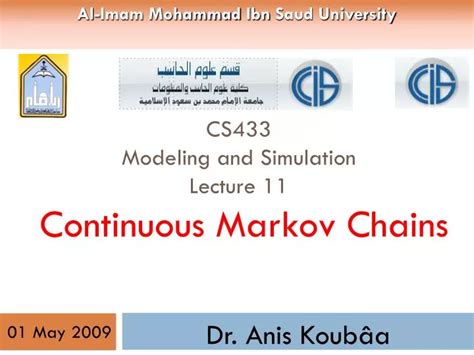 ppt cs433 modeling and simulation lecture 11 continuous markov chains