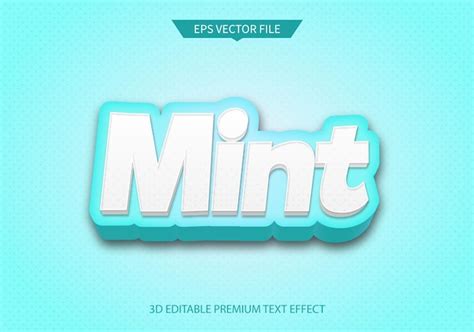Premium Vector Mint 3d Editable Text Style Effect
