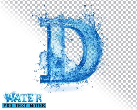 Premium Psd Latin Letter D Made Of Water Splashes
