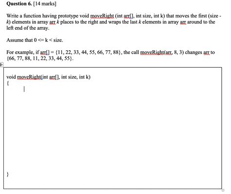 Solved Question 6 14 Marks Write A Function Having