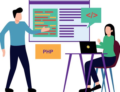 The Girl Is Coding PHP Vector Art At Vecteezy