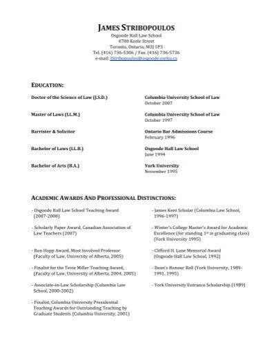 James Stribopoulos Osgoode Hall Law School York University