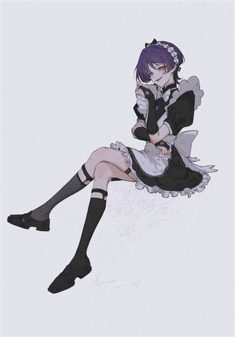 Safebooru 1boy Alternate Costume Aomaxuanzexuexi Apron Artist Name