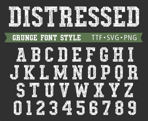 Distressed Font Grunge Font Distressed Varsity Font Distressed Font For