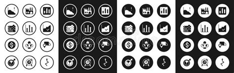 Set Pie Chart Infographic Graph Chart Diagram Financial Growth