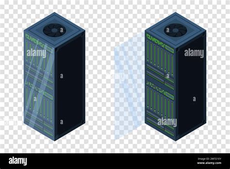isometric servers data storages 3d computer equipment storage
