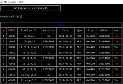 MCExtractor Intel AMD VIA Freescale Microcode Extraction Tool