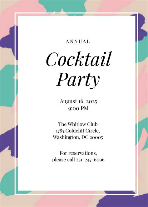 Free Printable Cocktail Party Invitation Edit Online And Download