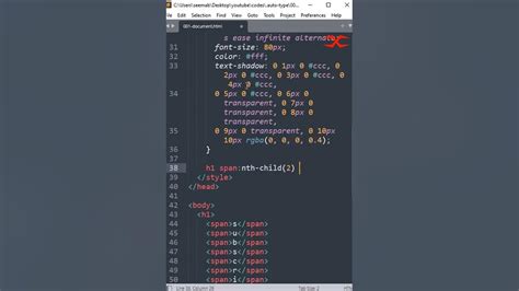 jumping text html css youtube
