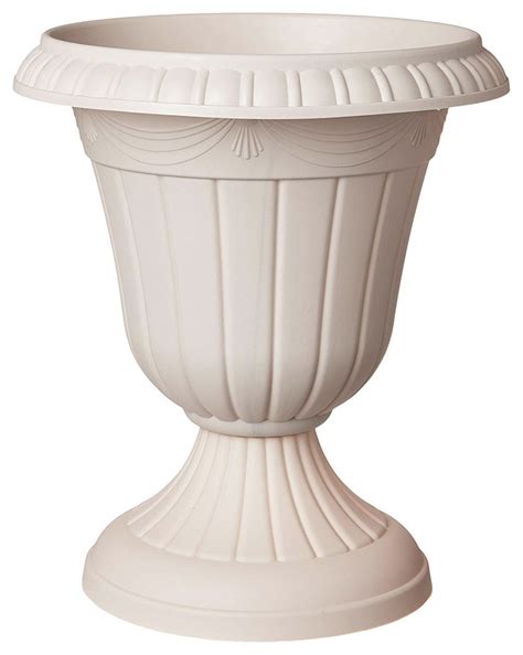 Classic Plastic Urn Planter Small Traditional Outdoor Pots And