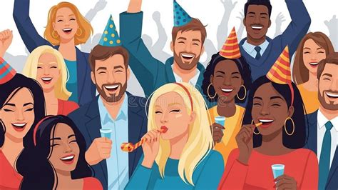 Group Celebrating Party Stock Illustrations 14436 Group Celebrating