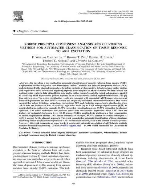 Pdf Robust Principal Component Analysis And Clustering Methods For