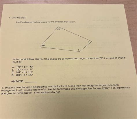 [solved] 5 cset practice use the diagram below to answer the question