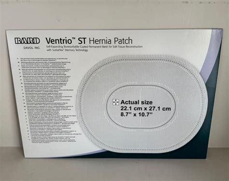 New Bard 5950080 Ventrio St Hernia Patches Ventrio Sepra Technology Hernia Patch Extra Large