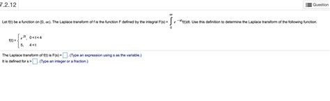 solved 7 2 12 8 question st let f t be a function on [0