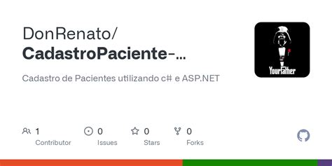 Github Donrenatocadastropaciente Aspnet Cadastro De Pacientes