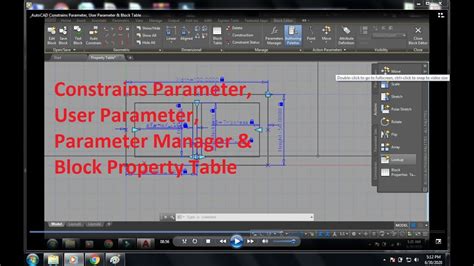 Autocad Constrains Parameter User Parameter And Block Property Table In