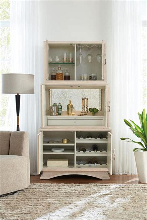 Modern Contemporary Tall Bar Luxury Cabinet With Wine Storage Light Oa