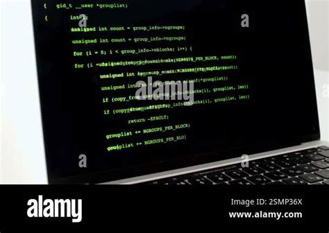 Developer Is Browsing Html Code On The Computer Screen Scroll Of Html Web Page Code