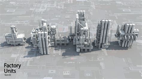 Artstation 40 Futuristic Sci Fi City Factory Unit Vol 06 Game Assets