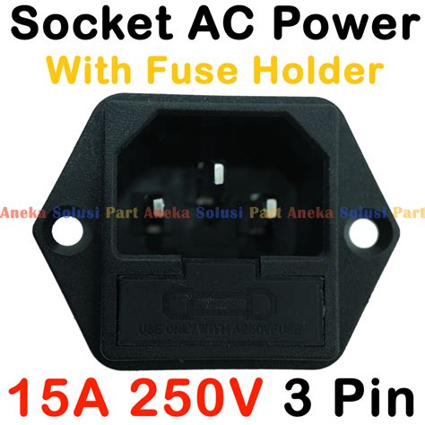 Jual Socket AC Power In Fuse Folder Soket Outlet Inlet Box A V Shopee Indonesia