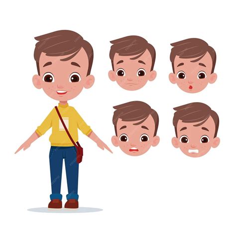 Premium Vector Elephant And Boy Expression Vector Illustration