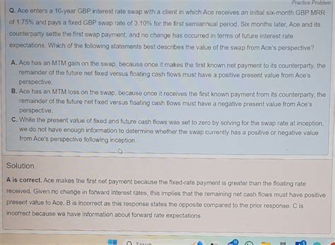 Can Someone Pls Explain This Derivatives Question R Cfa